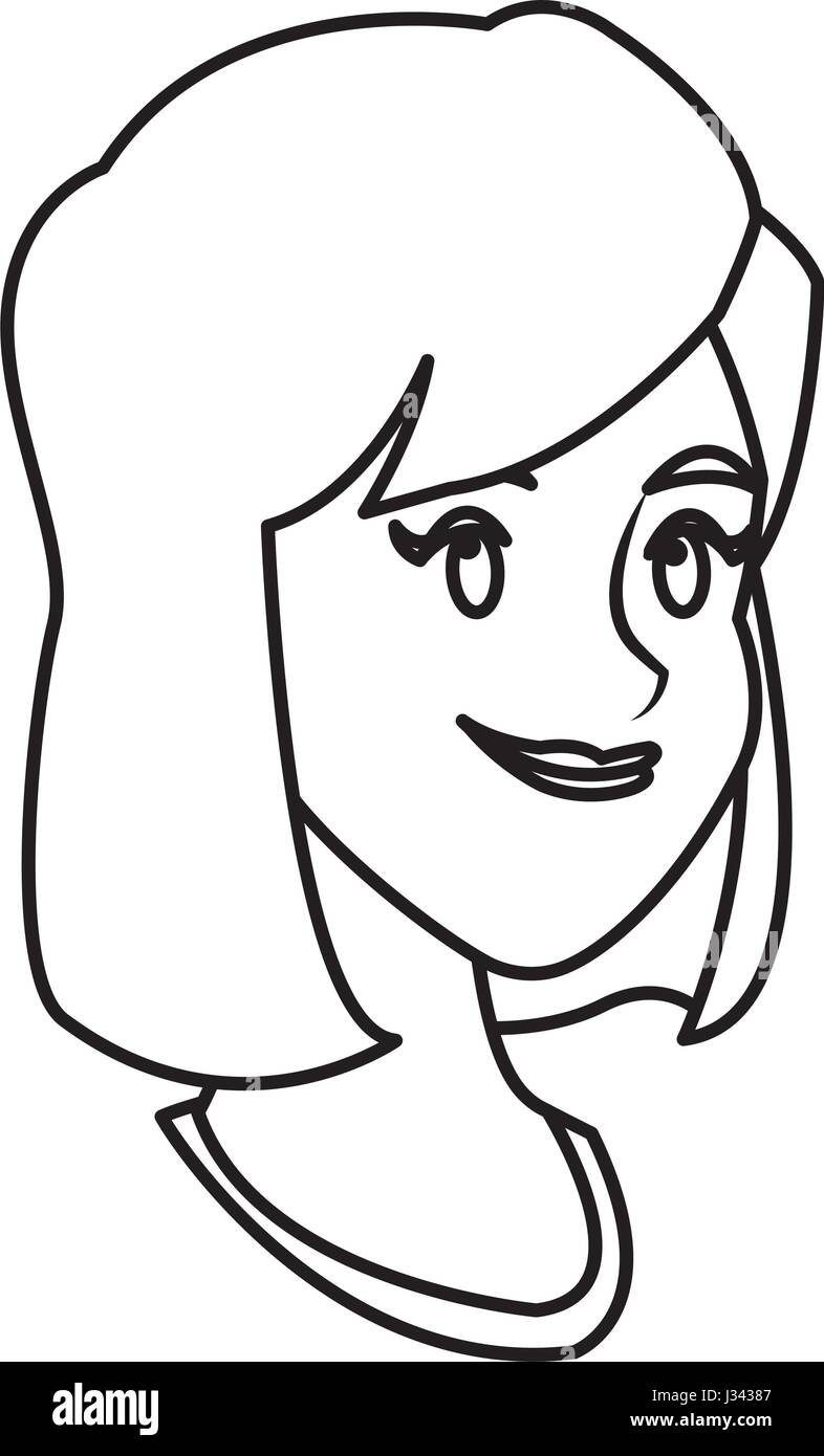 Girl Smiling Face Sketch