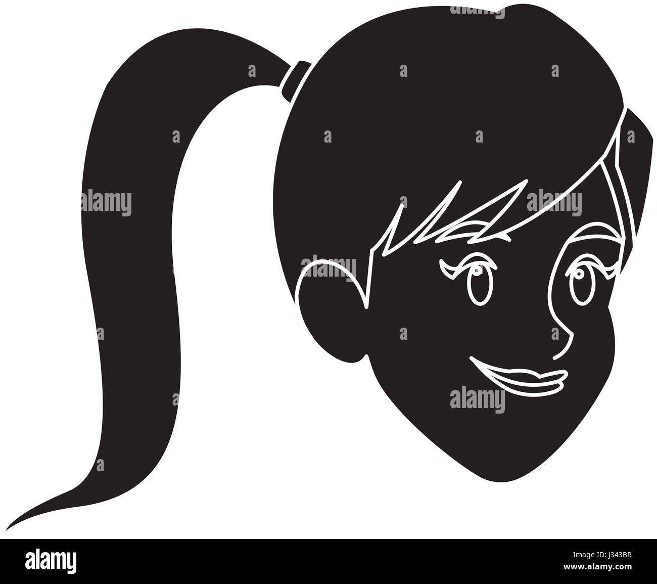 face girl smile comic image silhouette Stock Vector Image & Art - Alamy