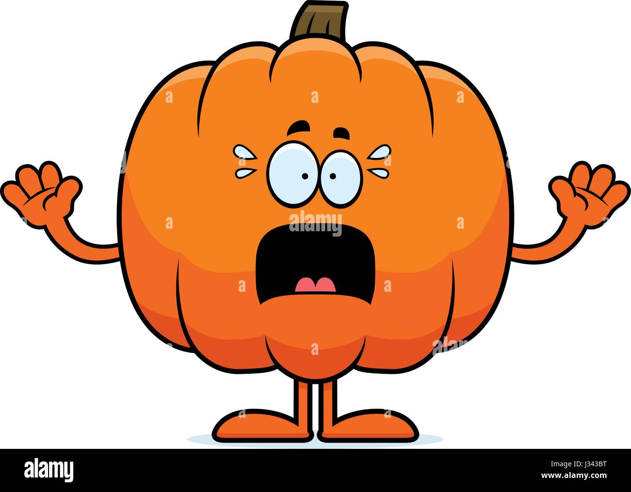 A cartoon illustration of a pumpkin looking scared Stock Vector Image ...