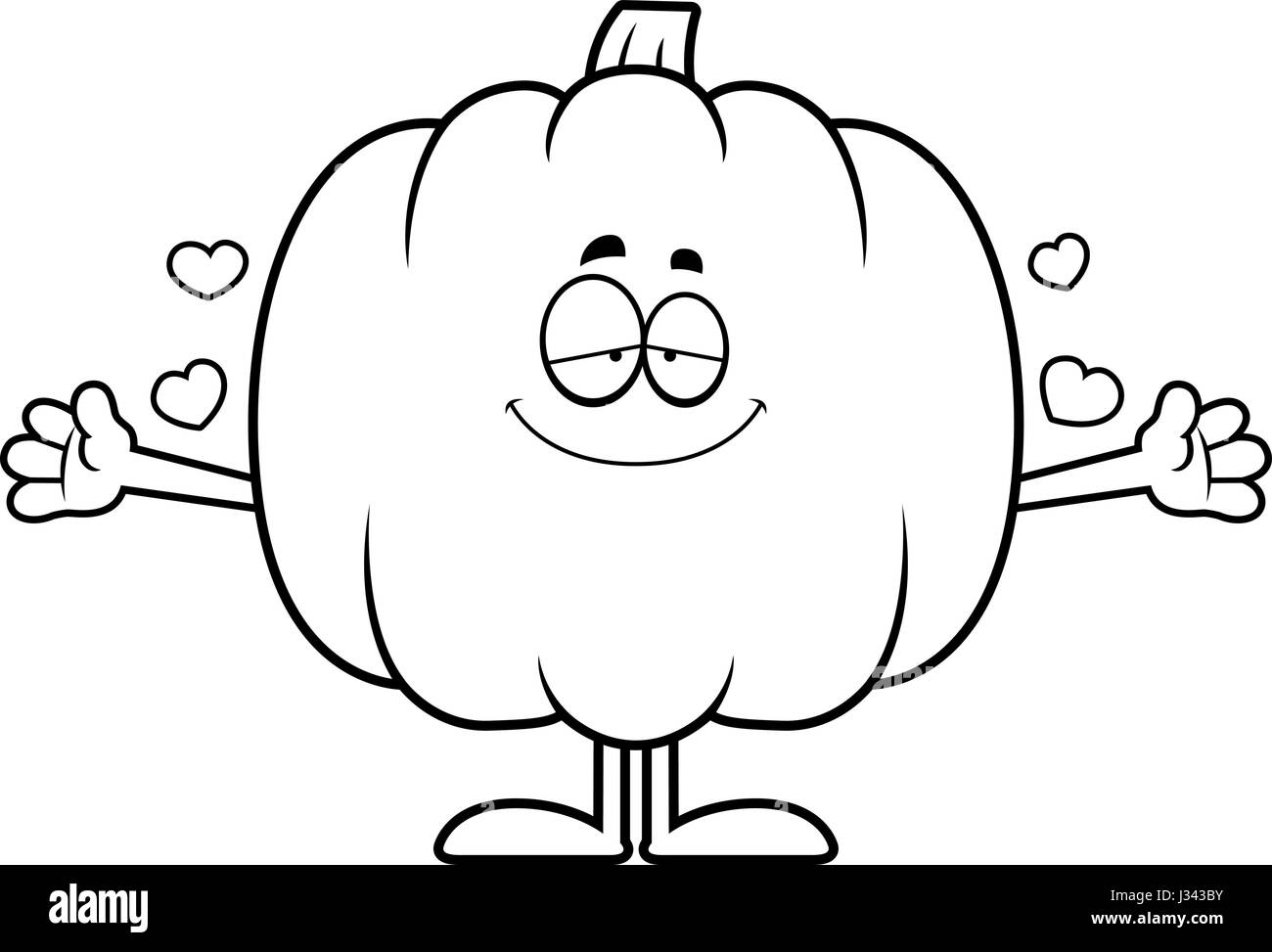 A cartoon illustration of a pumpkin ready to give a hug Stock Vector ...