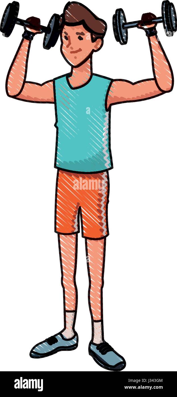 sport man fitness biceps muscle draw Stock Vector Image & Art - Alamy