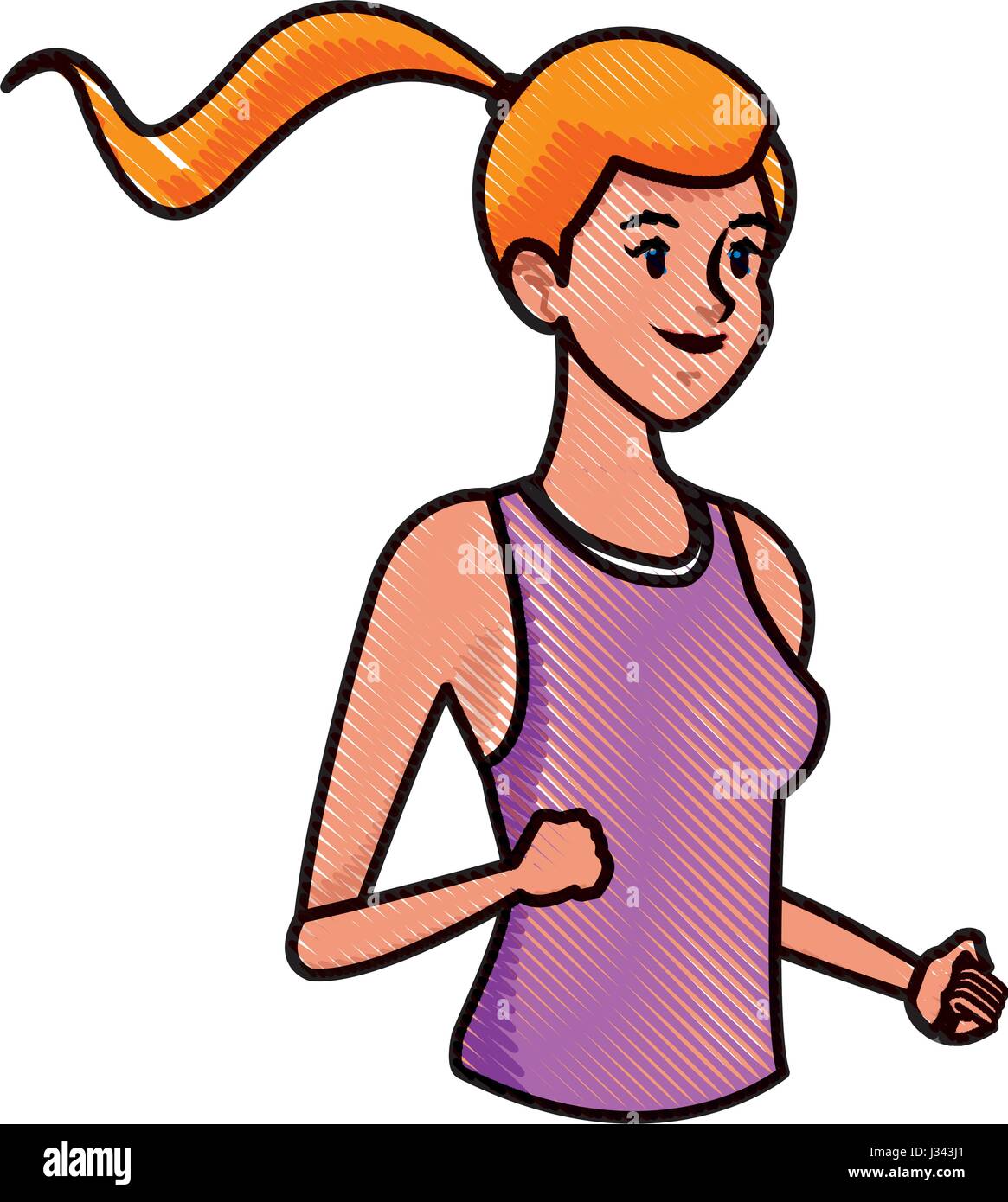 drawing sport girl athletic fitness image Stock Vector Image & Art - Alamy