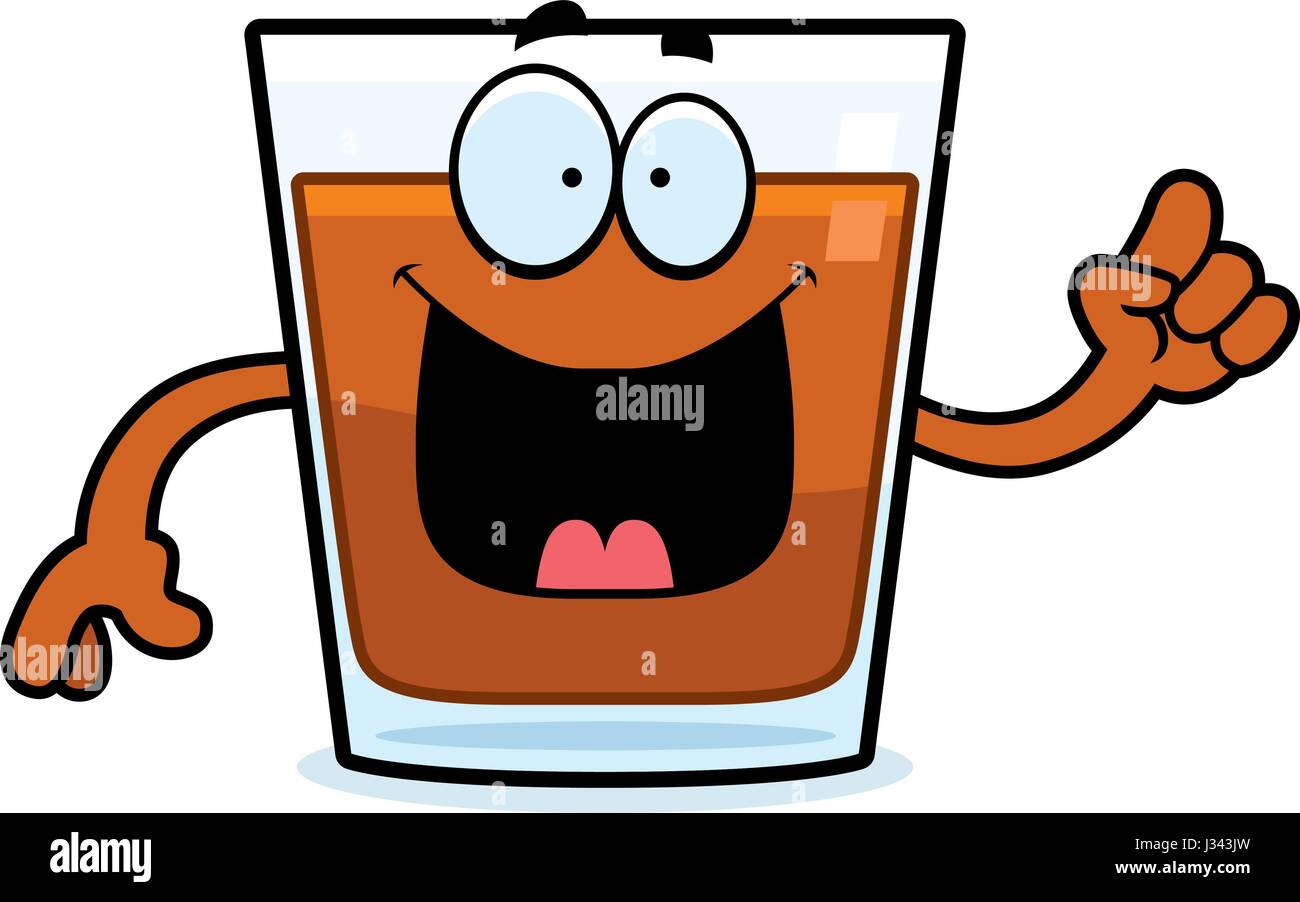 A cartoon illustration of a shot of whiskey with an idea Stock Vector ...