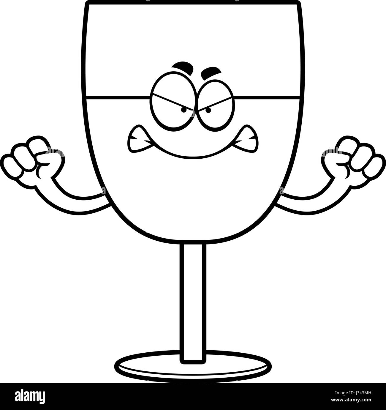 A cartoon illustration of a glass of wine looking angry Stock Vector ...
