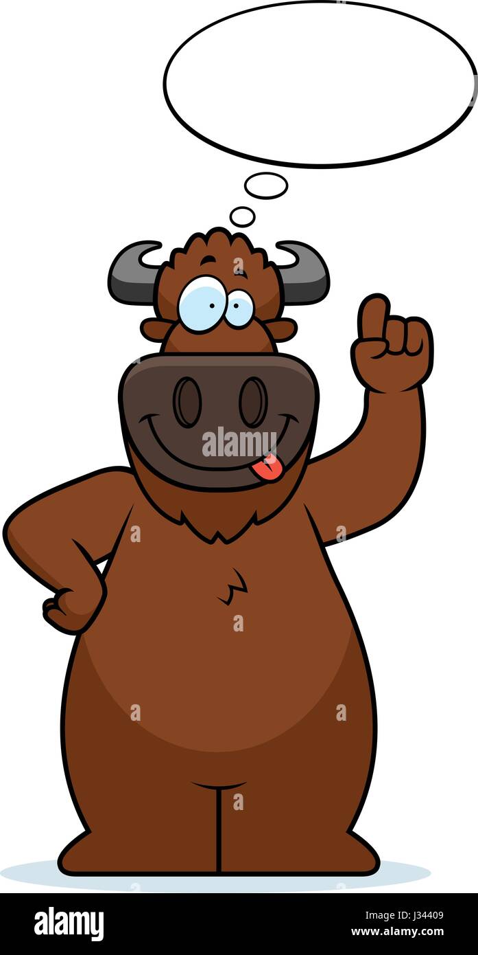 A cartoon illustration of a buffalo thinking Stock Vector Image & Art ...
