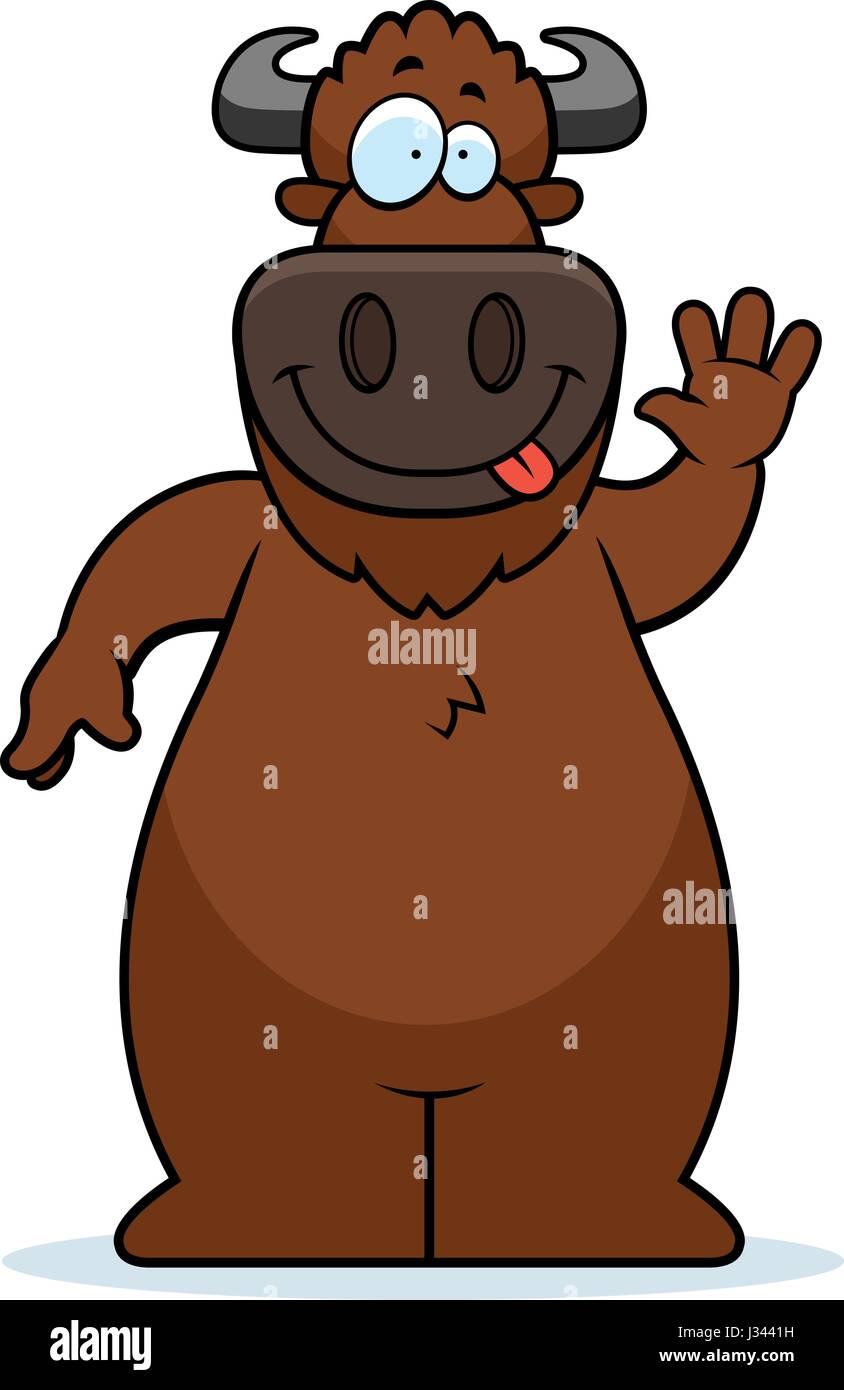 A cartoon illustration of a buffalo waving Stock Vector Image & Art - Alamy