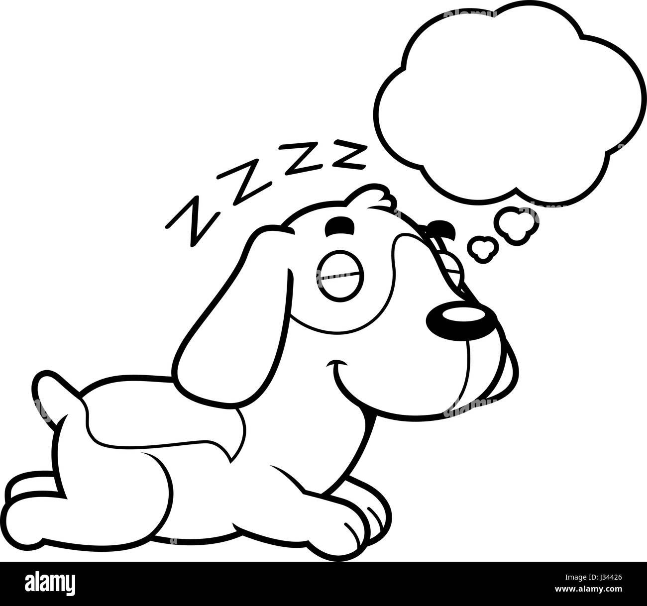 Sleepy Dog Clipart Black