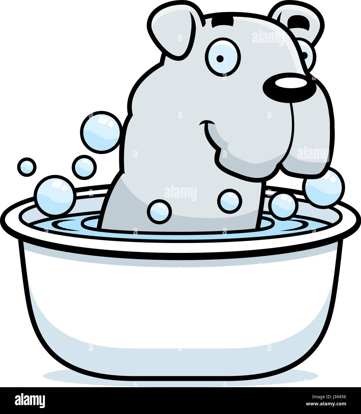 A cartoon illustration of a Bulldog taking a bath Stock Vector Image ...