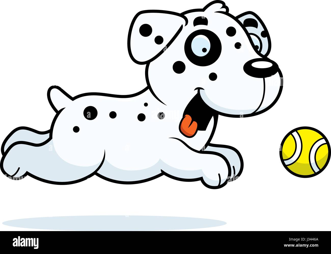Cartoon illustration dog chasing ball Stock Vector Images - Alamy