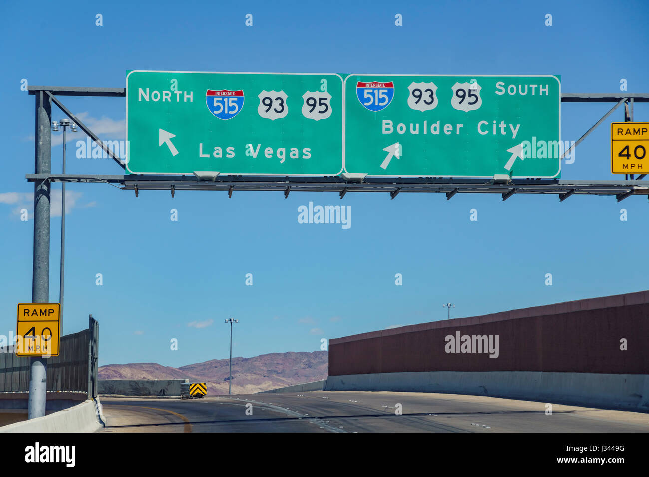 Driving towrads Las Vegas on the Highway interstate 515 Stock Photo - Alamy