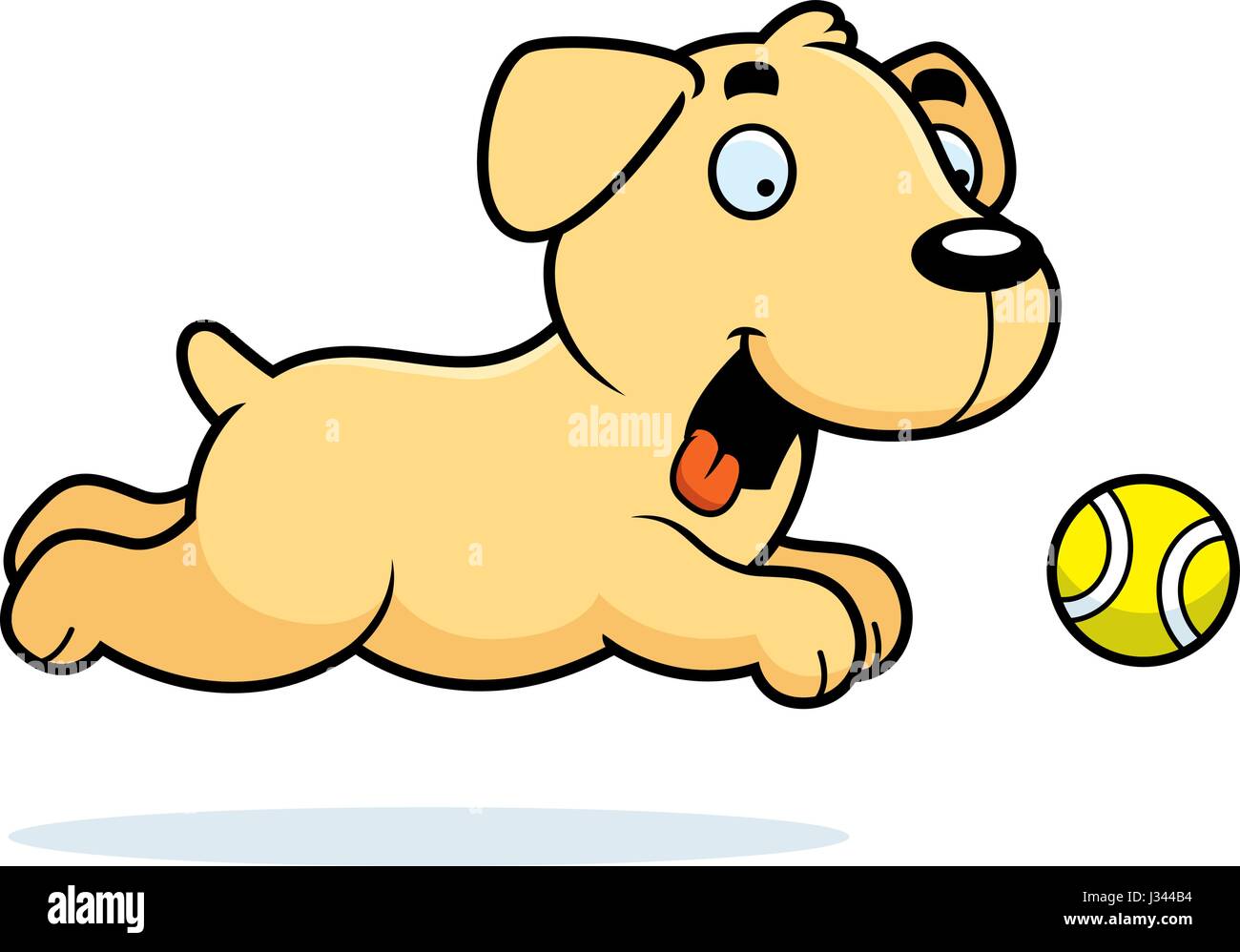 A cartoon illustration of a Labrador Retriever chasing a ball Stock ...