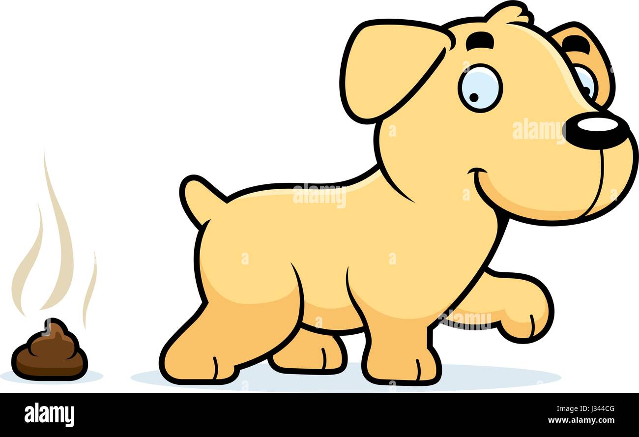 A cartoon illustration of a Labrador Retriever pooping Stock Vector ...