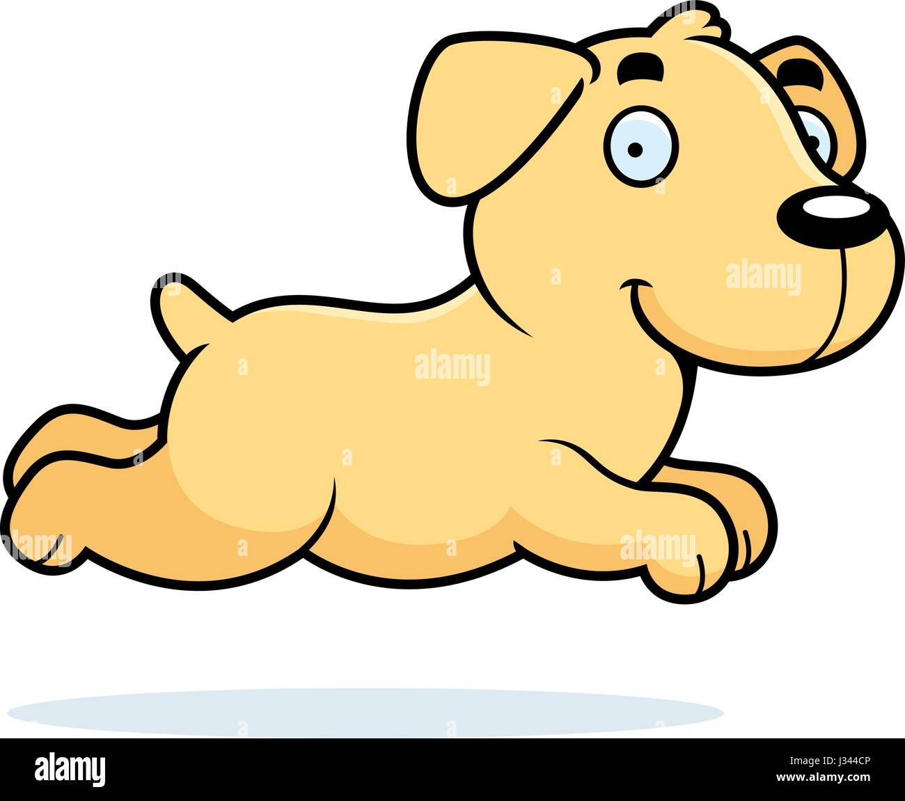 A cartoon illustration of a Labrador Retriever running Stock Vector ...