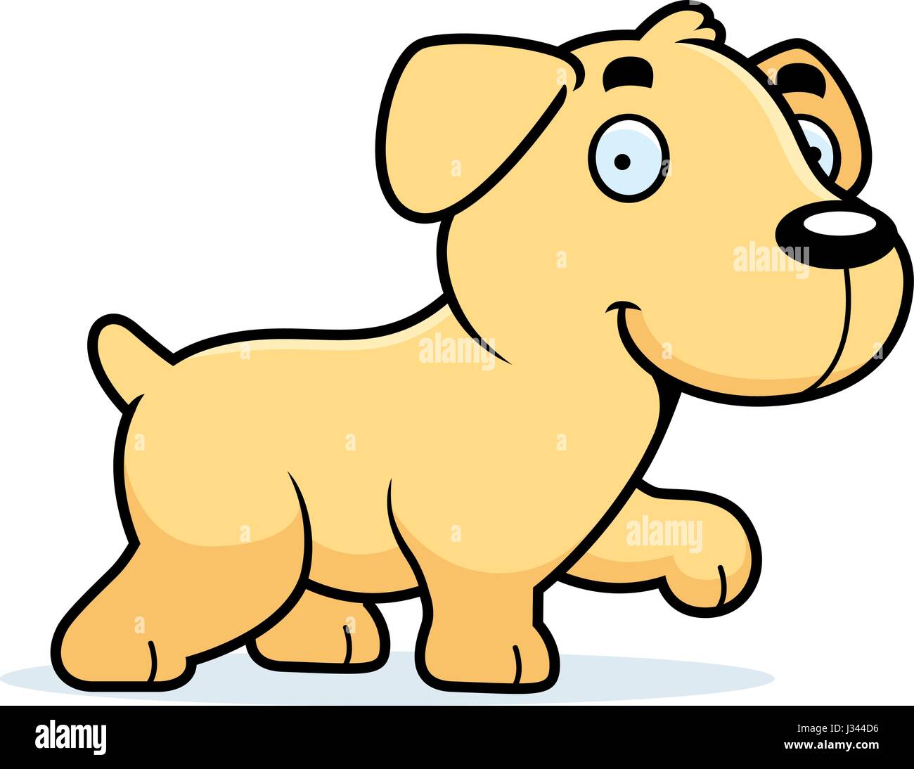 A cartoon illustration of a Labrador Retriever walking Stock Vector ...