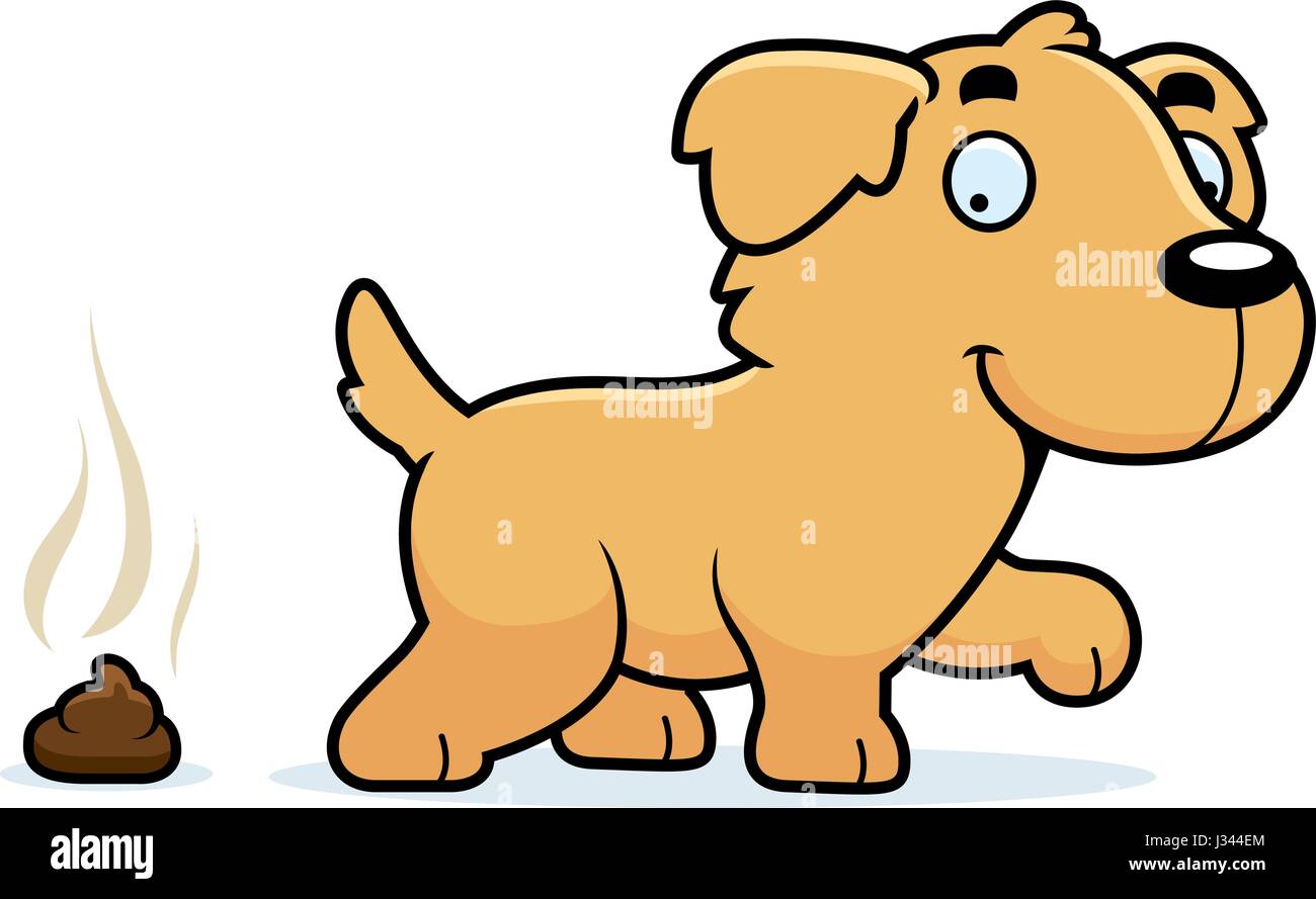 A cartoon illustration of a Golden Retriever pooping Stock Vector Image ...