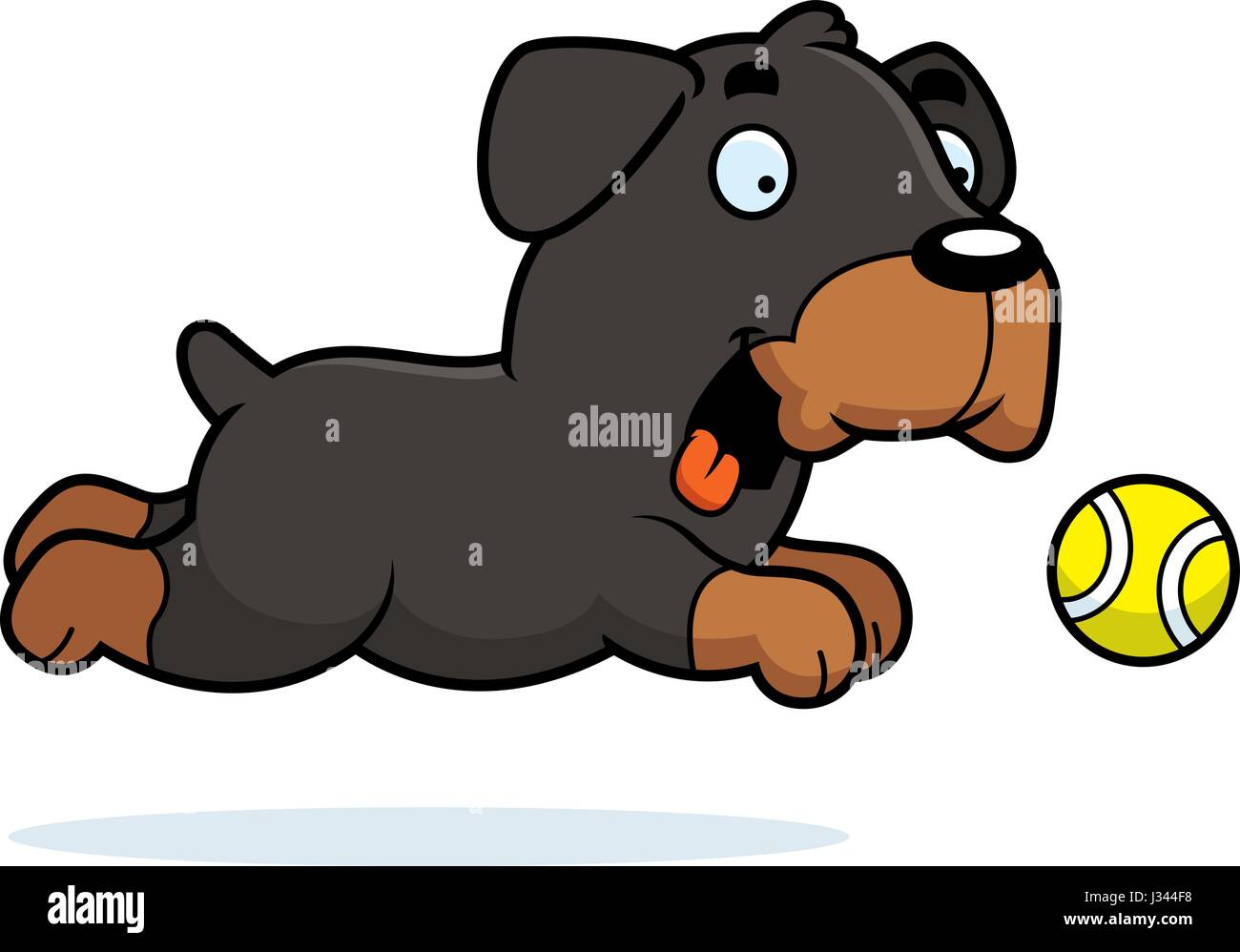 Cartoon illustration dog chasing ball Stock Vector Images - Alamy