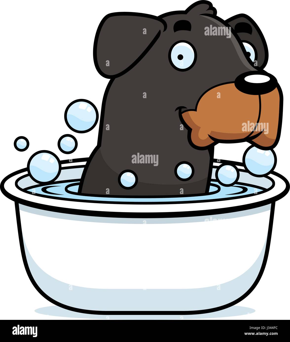 Dog taking bath Stock Vector Images - Alamy