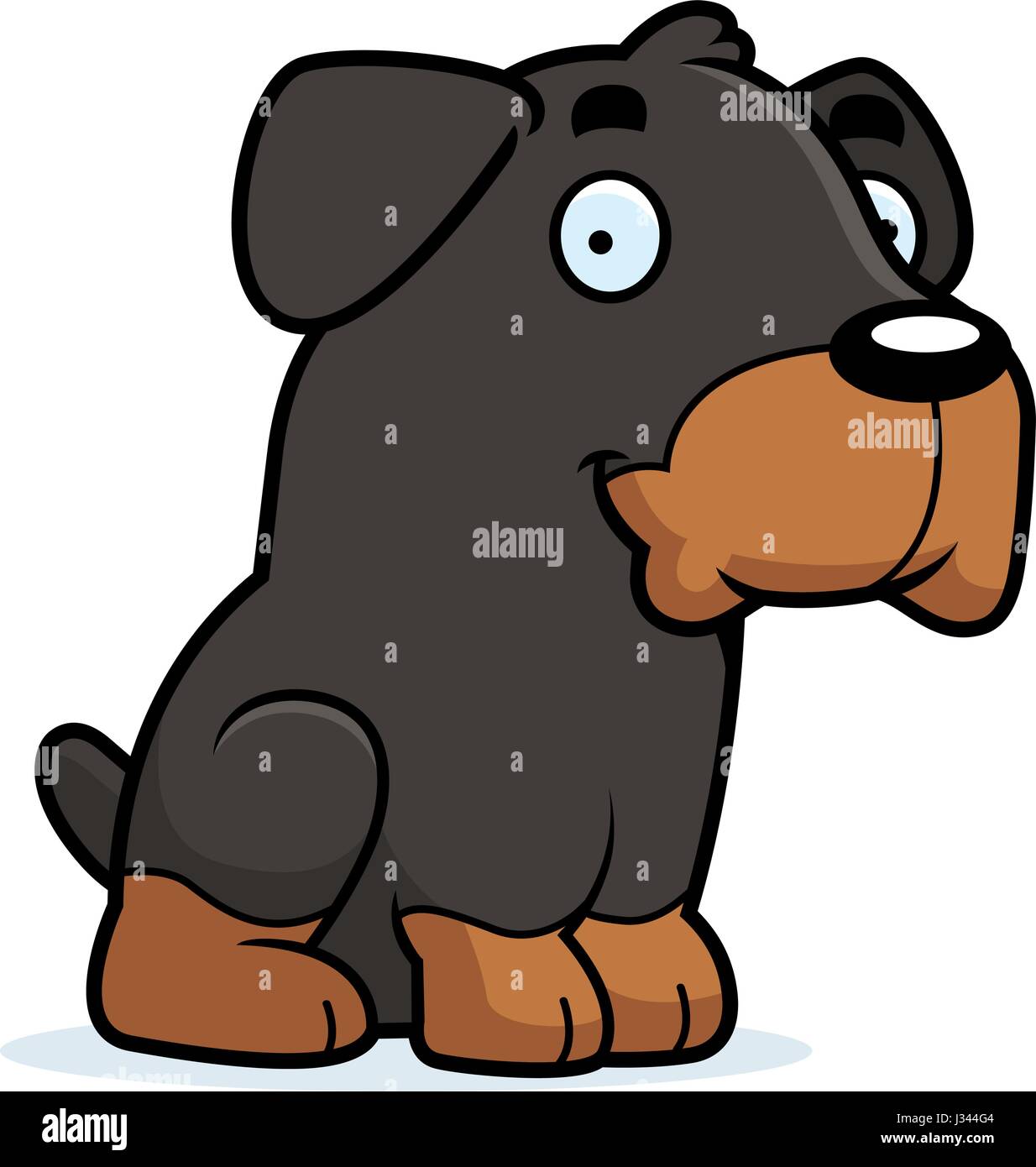A cartoon illustration of a Rottweiler sitting Stock Vector Image & Art ...