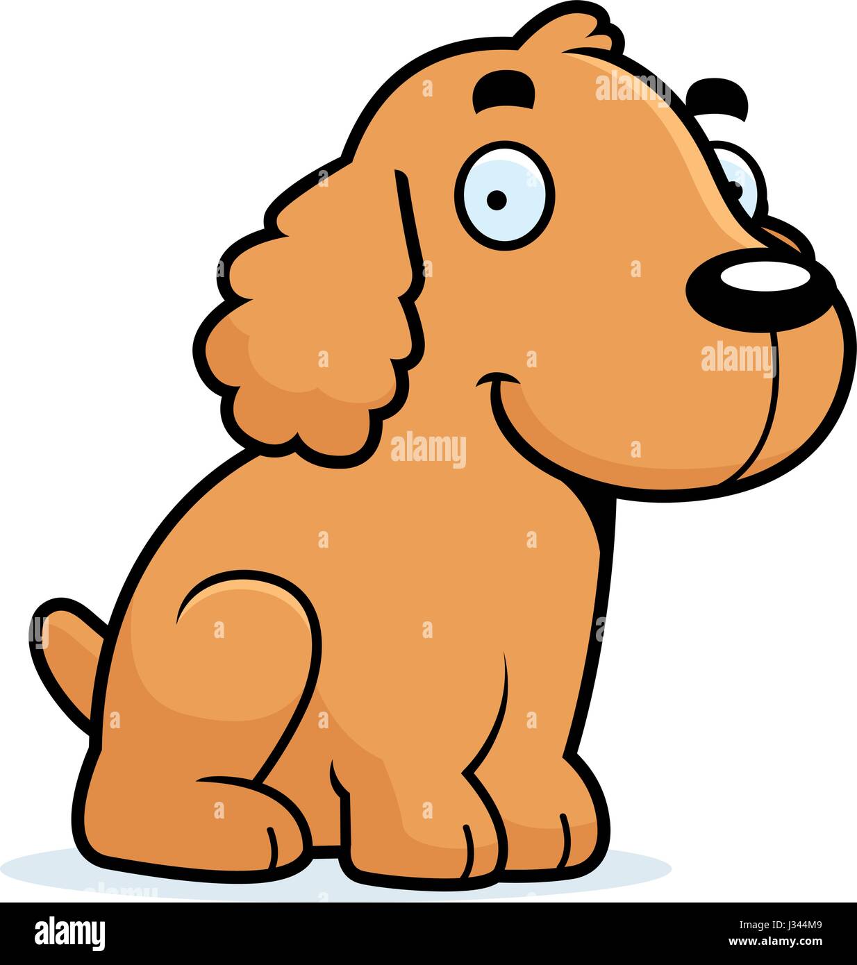 A cartoon illustration of a Cocker Spaniel sitting Stock Vector Image ...