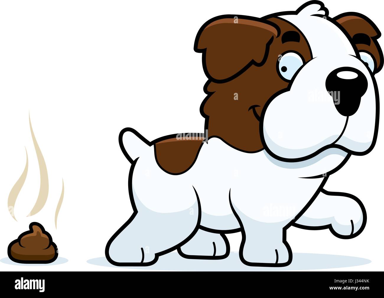 A cartoon illustration of a Saint Bernard pooping Stock Vector Image ...