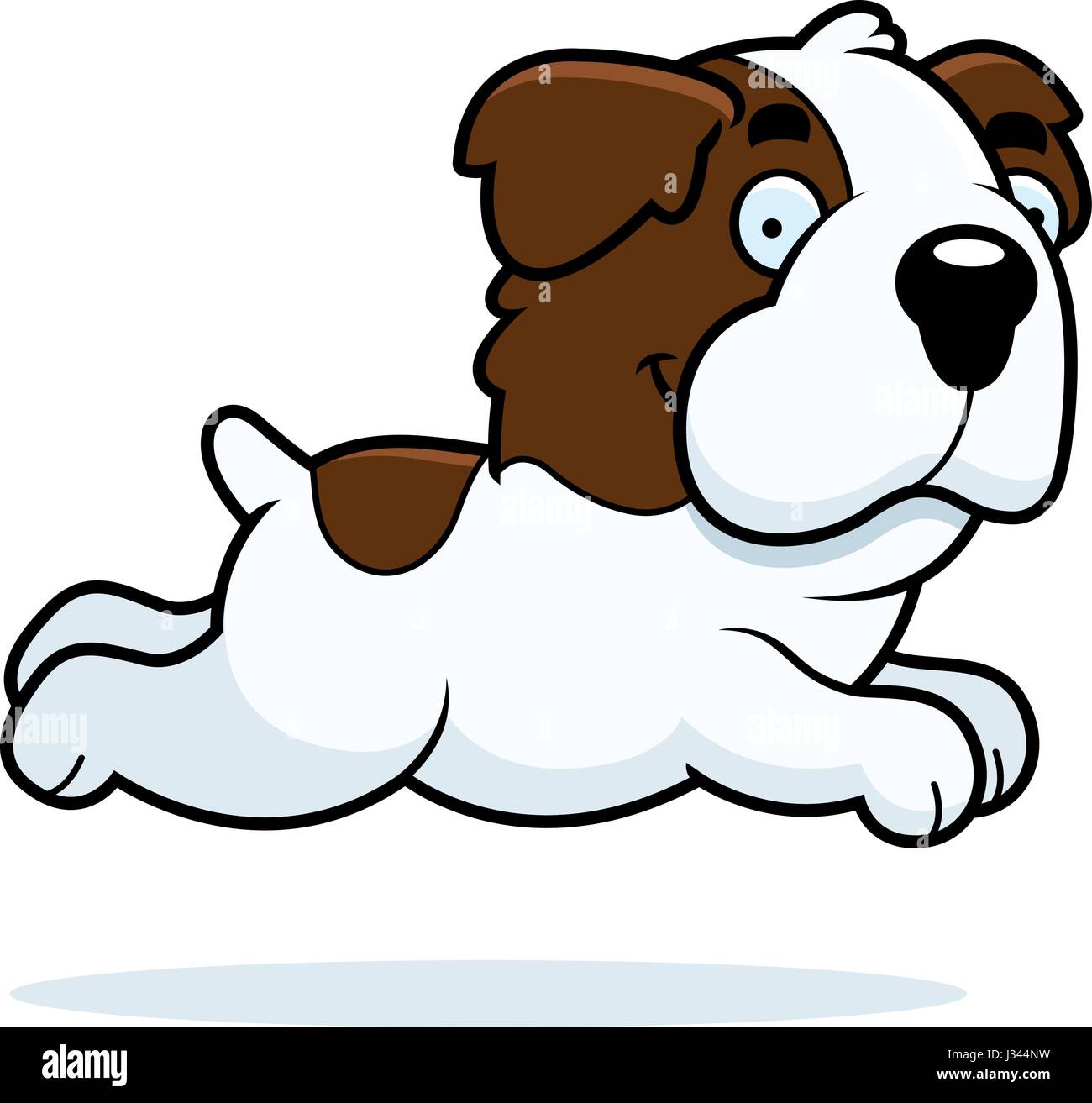 A cartoon illustration of a Saint Bernard running Stock Vector Image ...