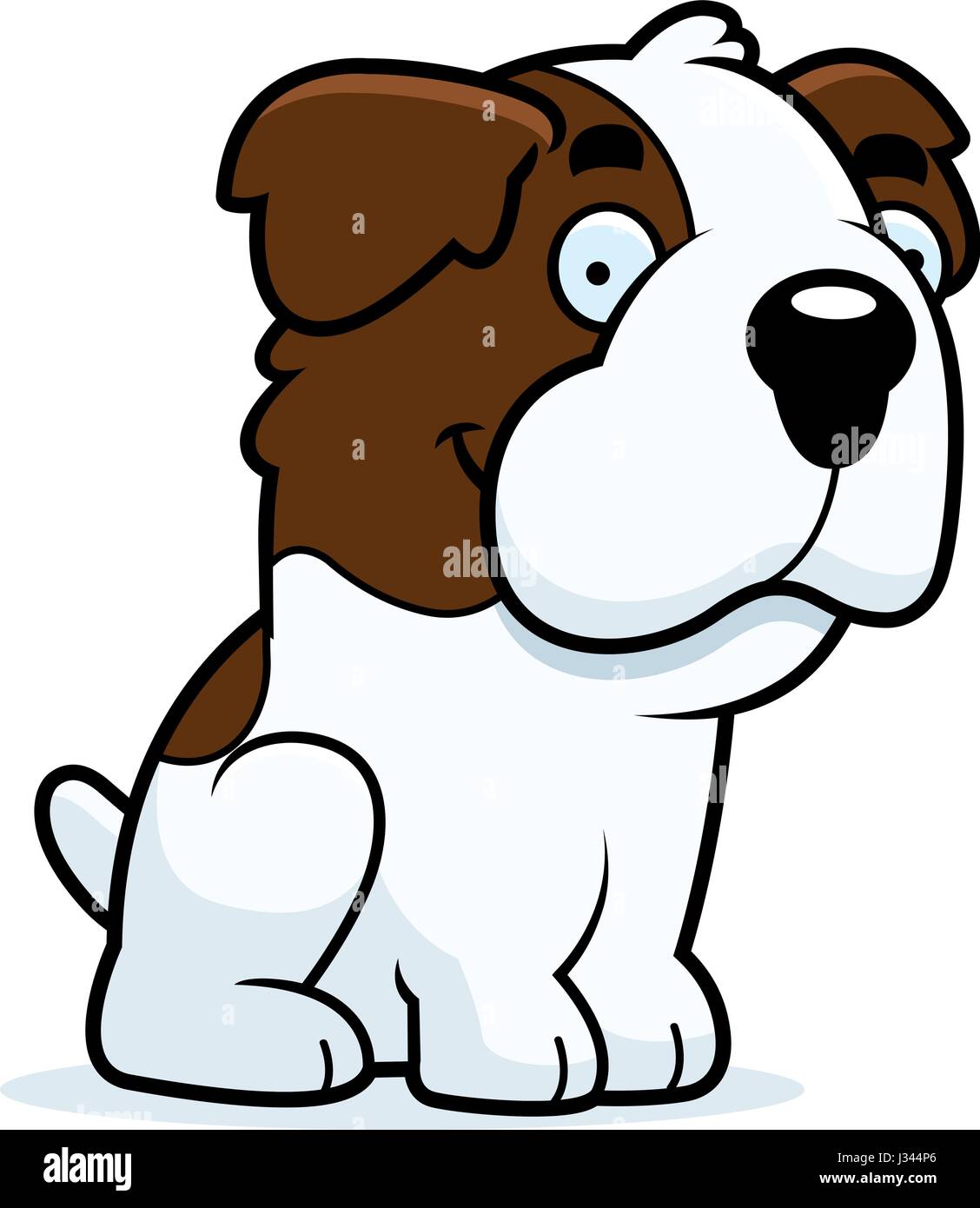 A cartoon illustration of a Saint Bernard sitting Stock Vector Image ...