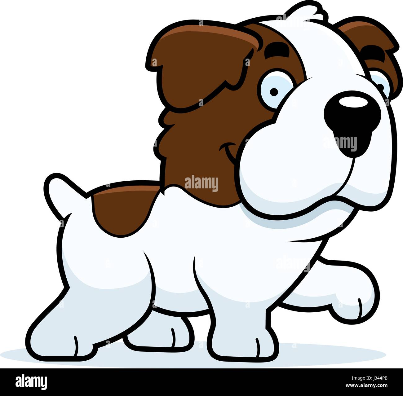 A cartoon illustration of a Saint Bernard walking Stock Vector Image ...