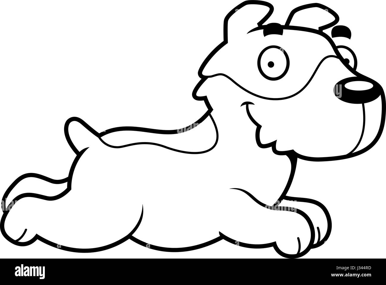 A cartoon illustration of a Jack Russell Terrier running Stock Vector ...