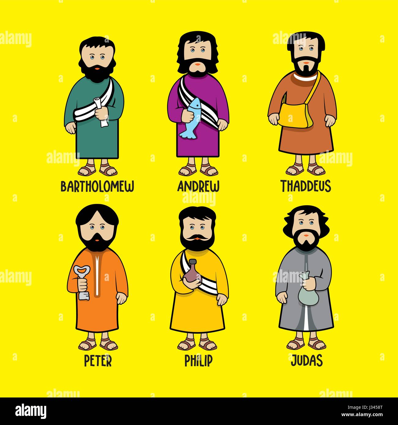 Biblical illustration. The apostles of Jesus Christ Stock Vector Image ...