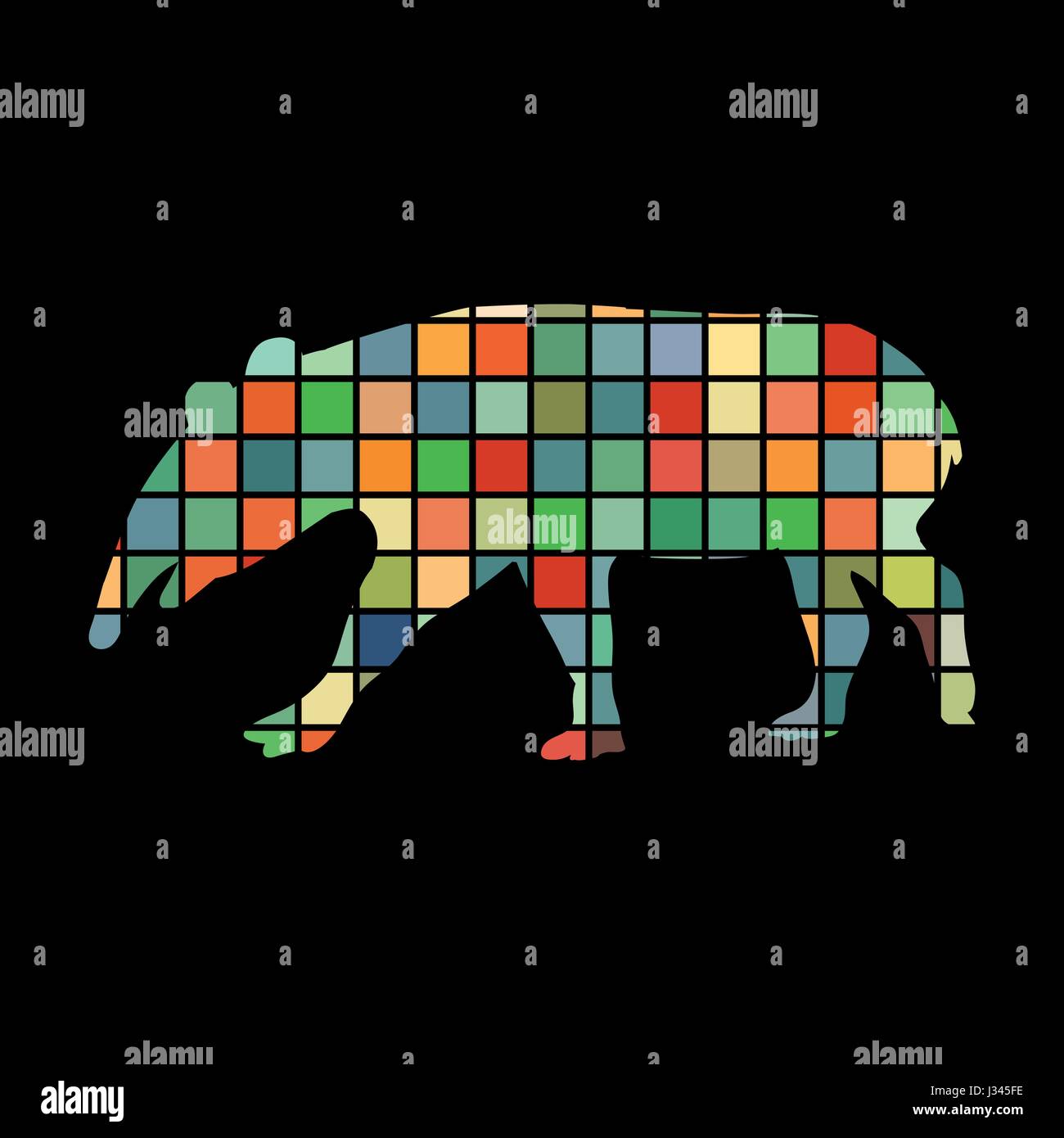 Tapir mammal color silhouette animal Stock Vector Image & Art - Alamy