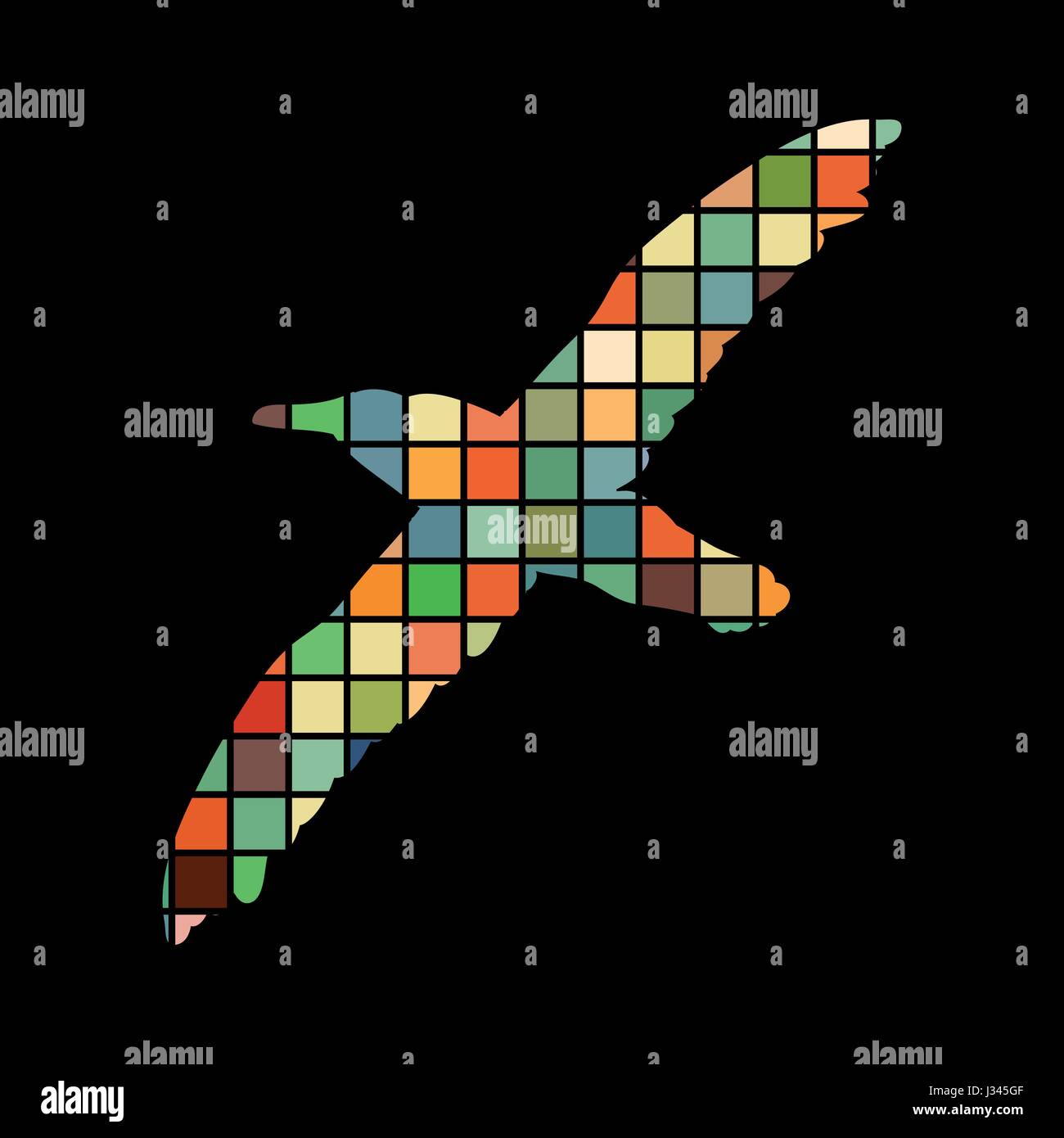 Gull bird color silhouette animal Stock Vector Image & Art - Alamy