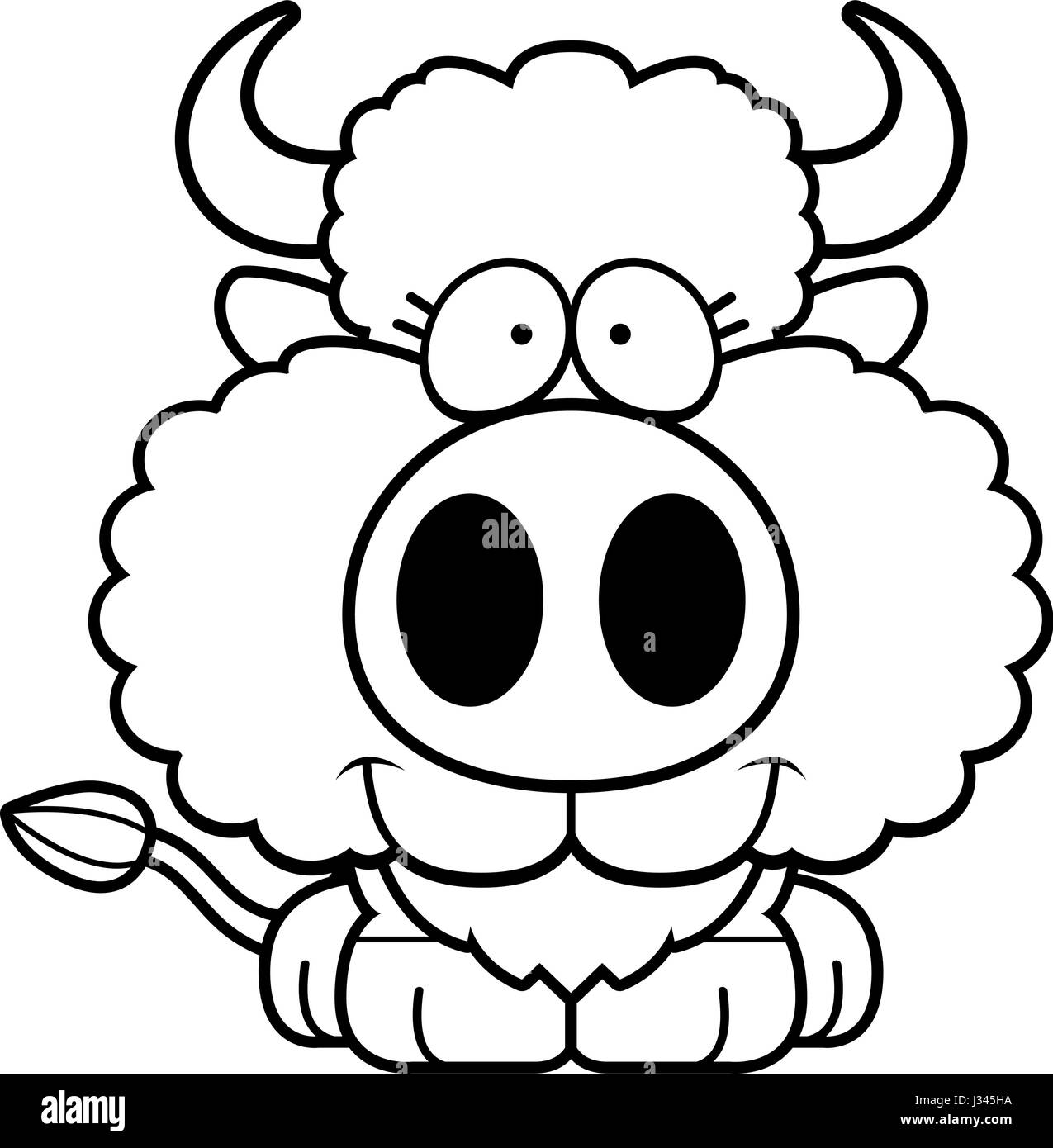 A cartoon illustration of a buffalo happy and smiling Stock Vector ...