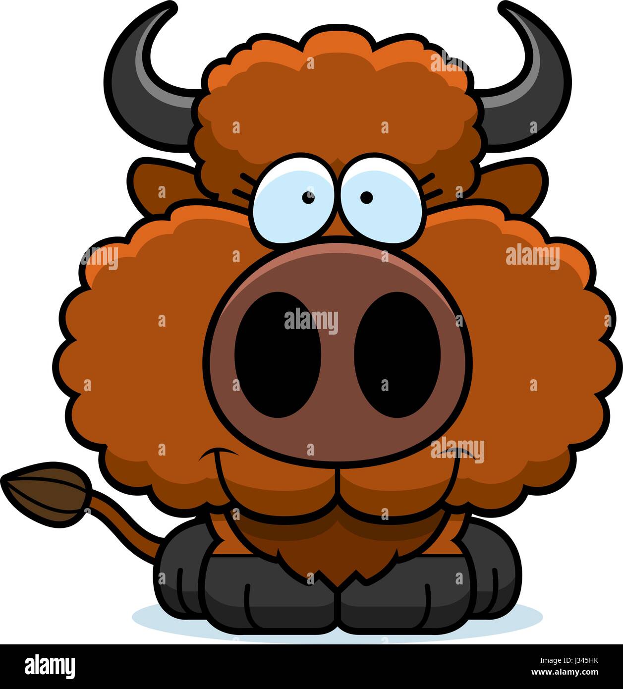 A cartoon illustration of a buffalo happy and smiling Stock Vector ...