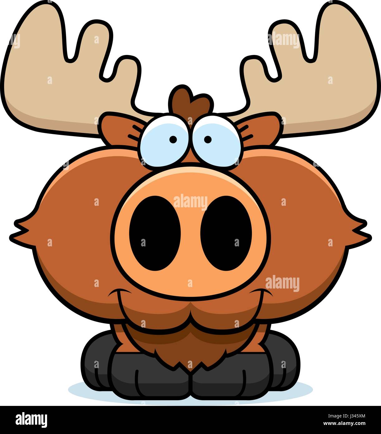 A cartoon illustration of a moose happy and smiling Stock Vector Image ...