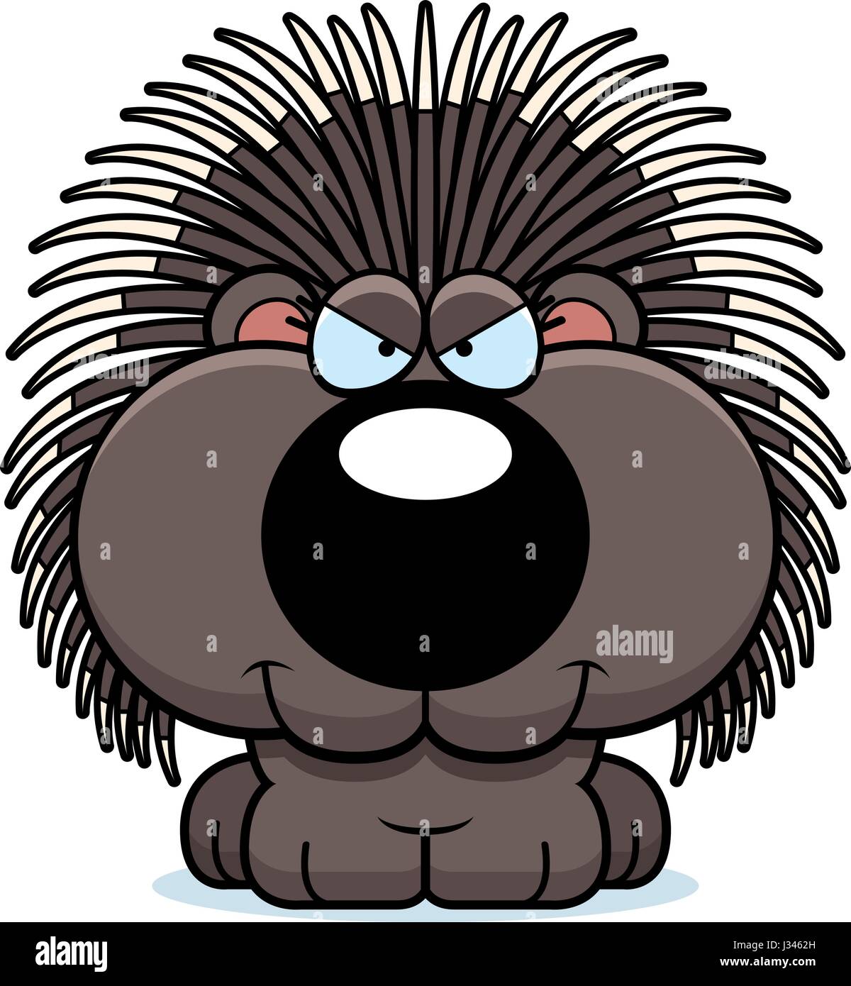 A cartoon illustration of a porcupine with a sly expression Stock ...