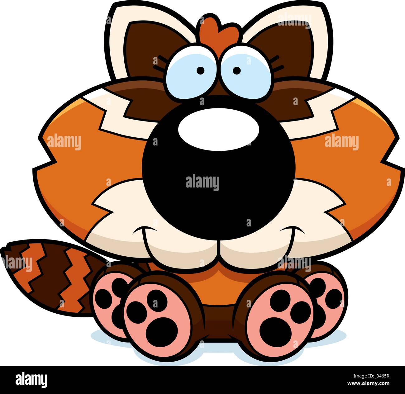 Cartoon Red Panda Sitting