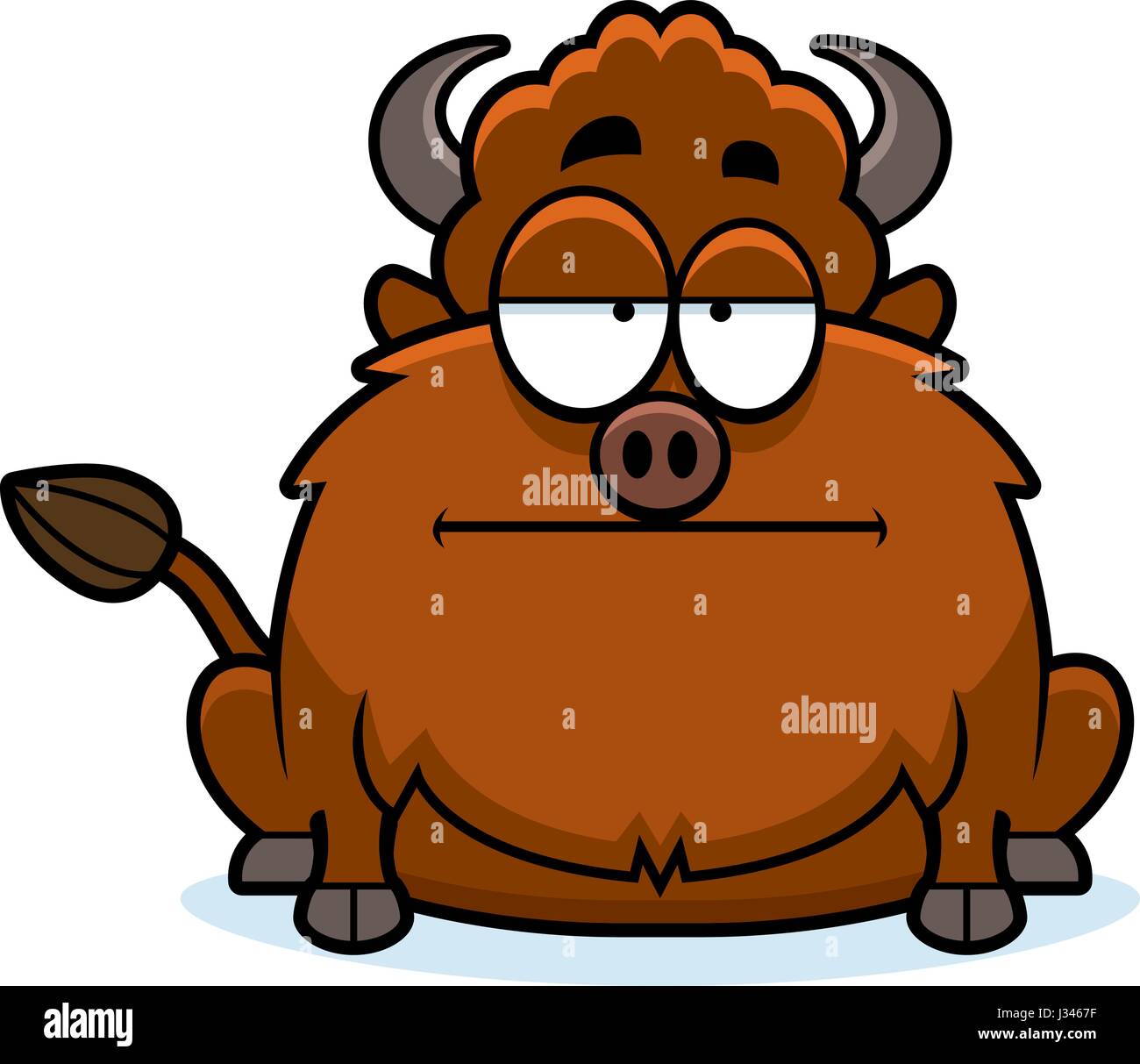 A cartoon illustration of a bison looking bored Stock Vector Image ...
