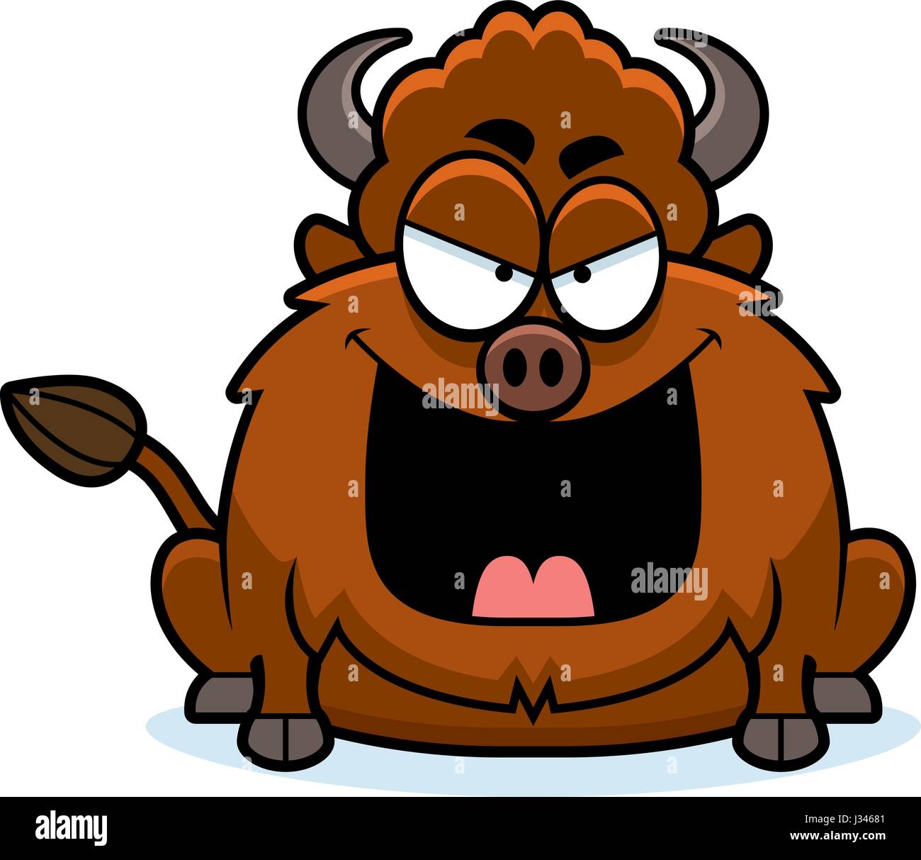 A cartoon illustration of an evil looking bison Stock Vector Image ...