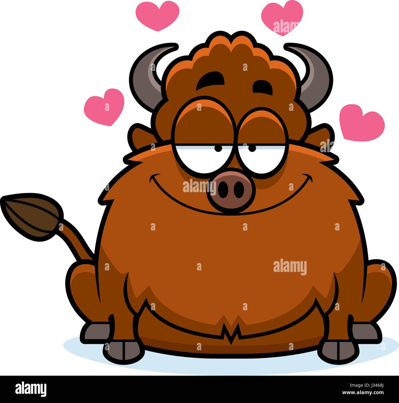 Cartoon illustration bison smiling hi-res stock photography and images ...