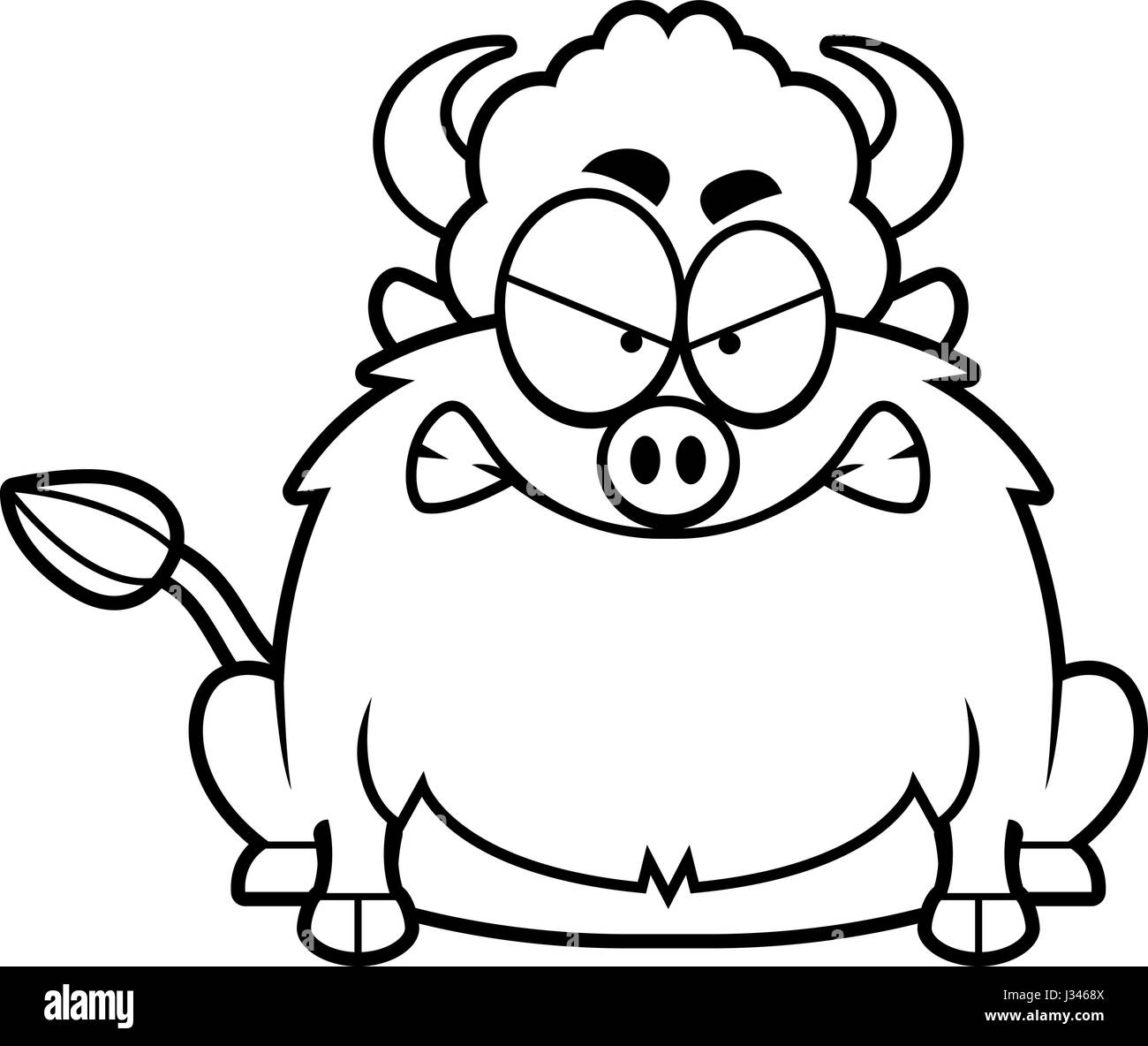 A cartoon illustration of a bison looking angry Stock Vector Image ...