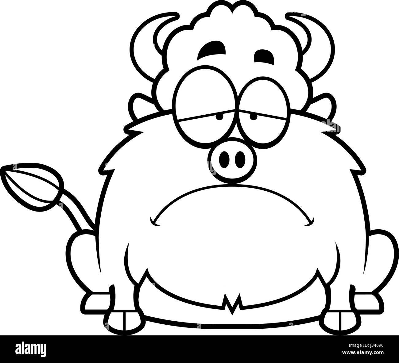 A cartoon illustration of a bison looking sad Stock Vector Image & Art ...