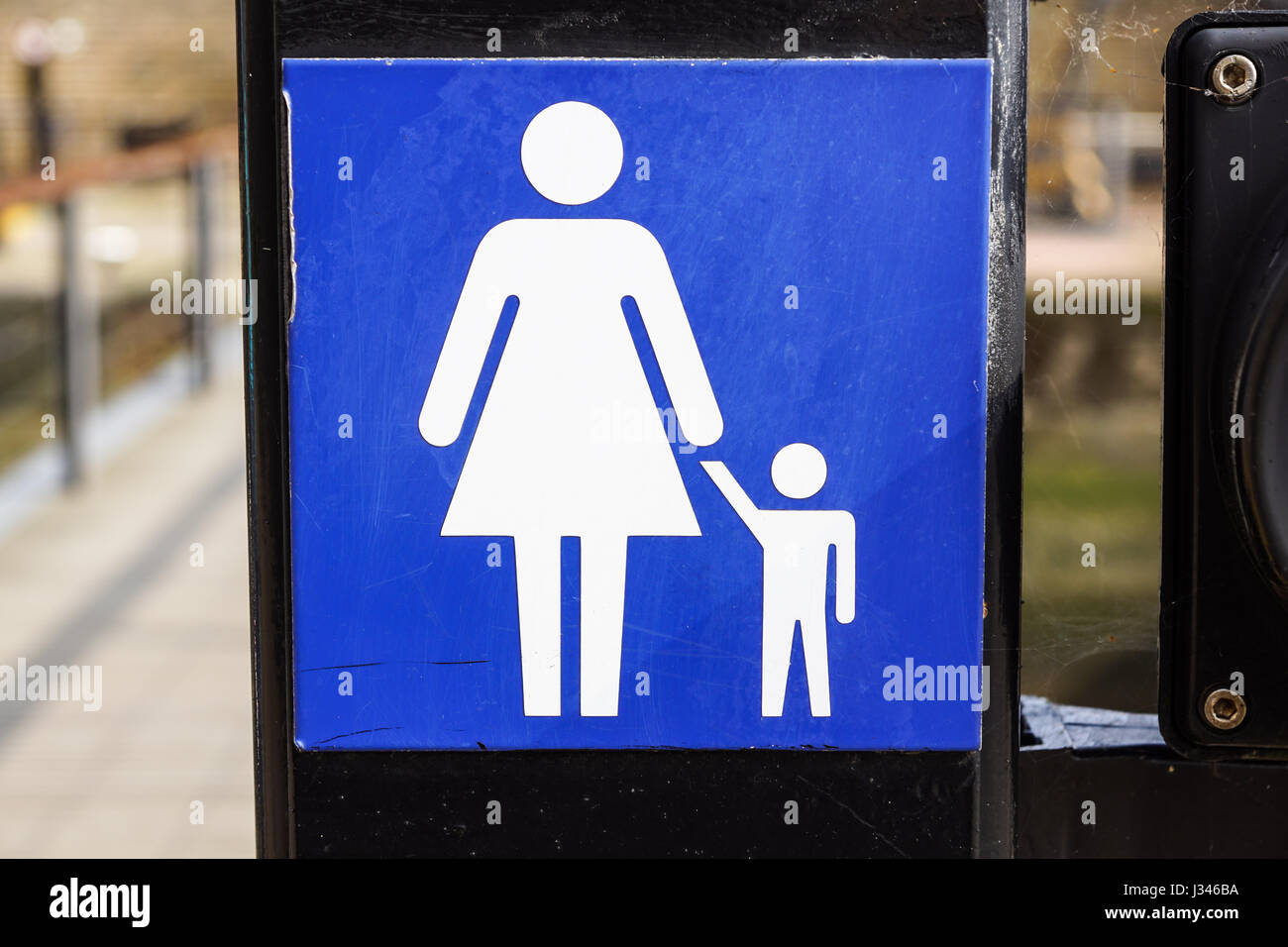 Adult child warning road sign hi-res stock photography and images - Alamy