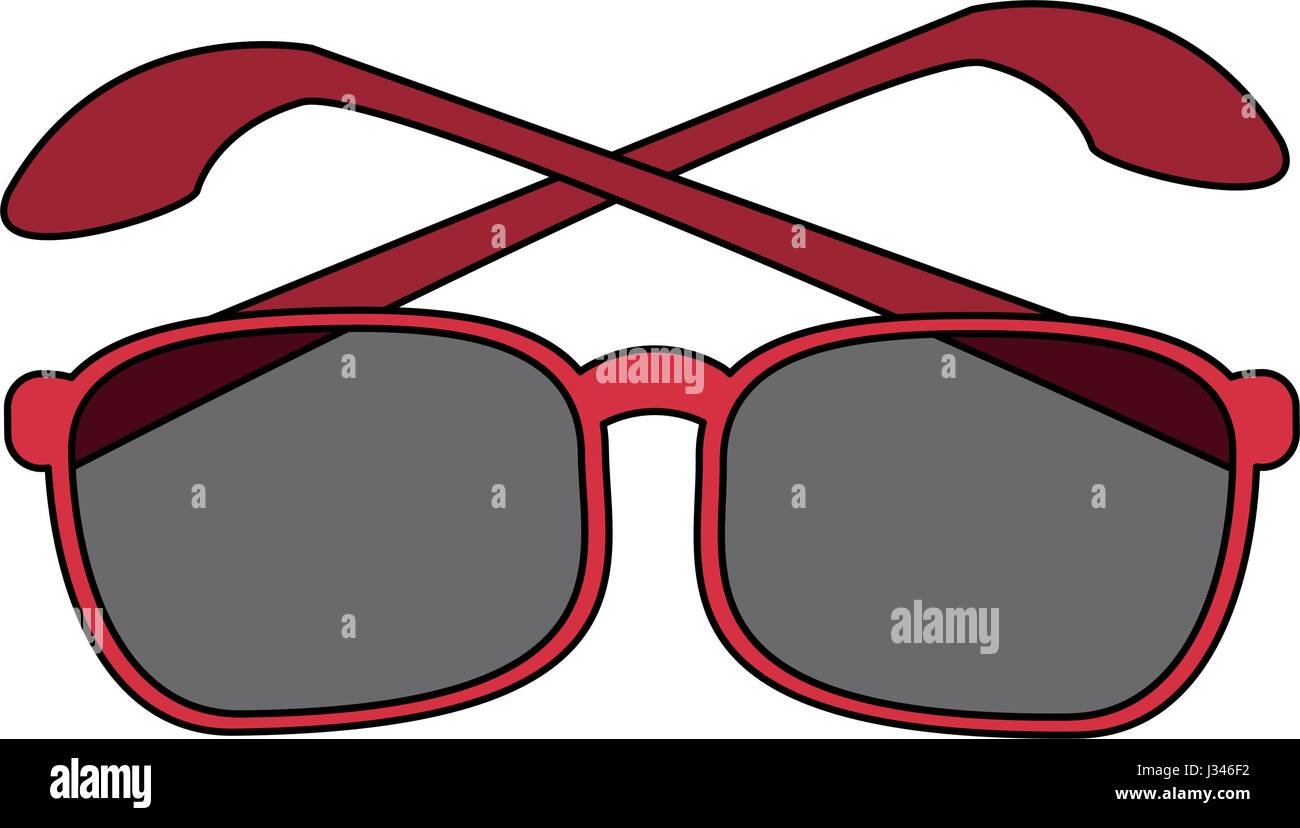 color image cartoon glasses with red contour Stock Vector Image & Art ...
