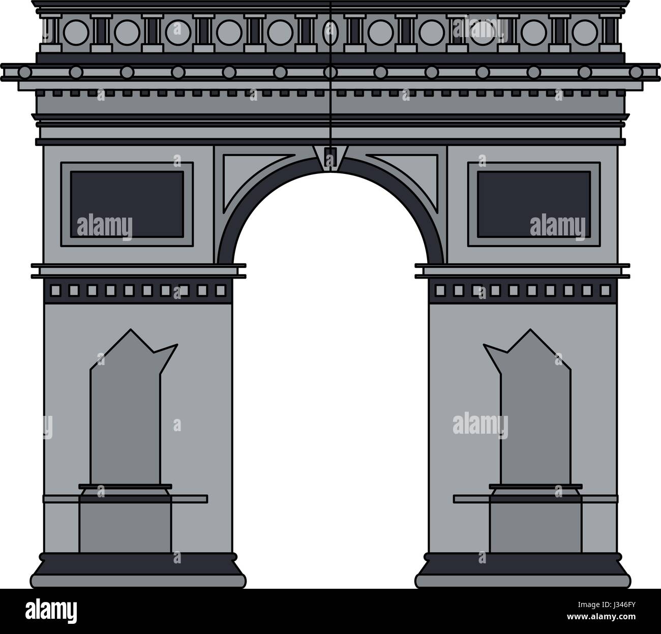 color image cartoon monument arch antique architecture Stock Vector ...