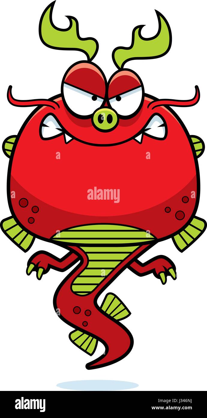 A cartoon illustration of a Chinese dragon looking angry Stock Vector ...