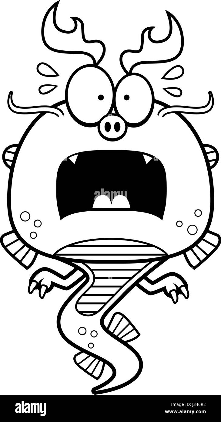 A cartoon illustration of a Chinese dragon looking scared Stock Vector ...