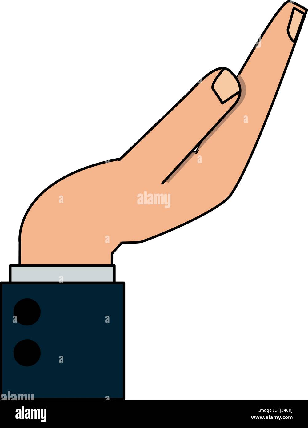 color image cartoon side view hand with sleeve executive Stock Vector ...