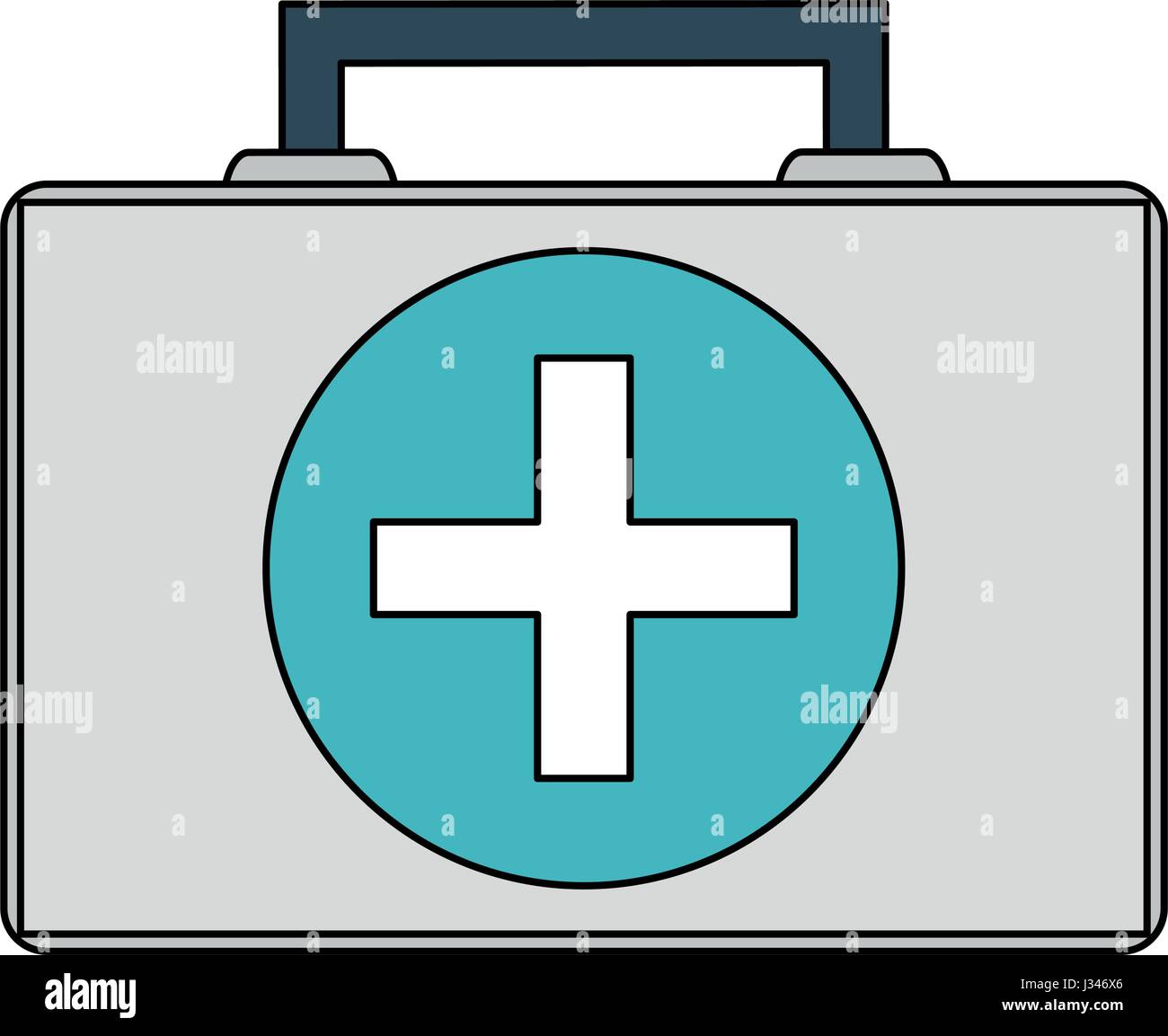 color image cartoon first aid kit with symbol cross Stock Vector Image ...
