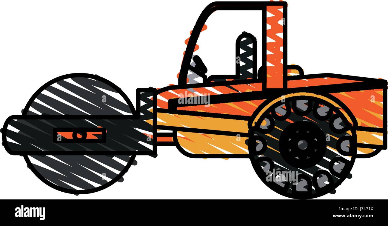 Roller compactor machine Stock Vector Images - Alamy