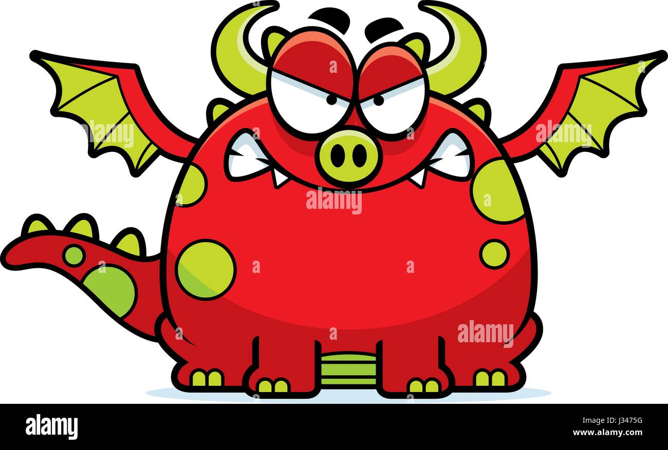 A cartoon illustration of a dragon looking angry Stock Vector Image ...